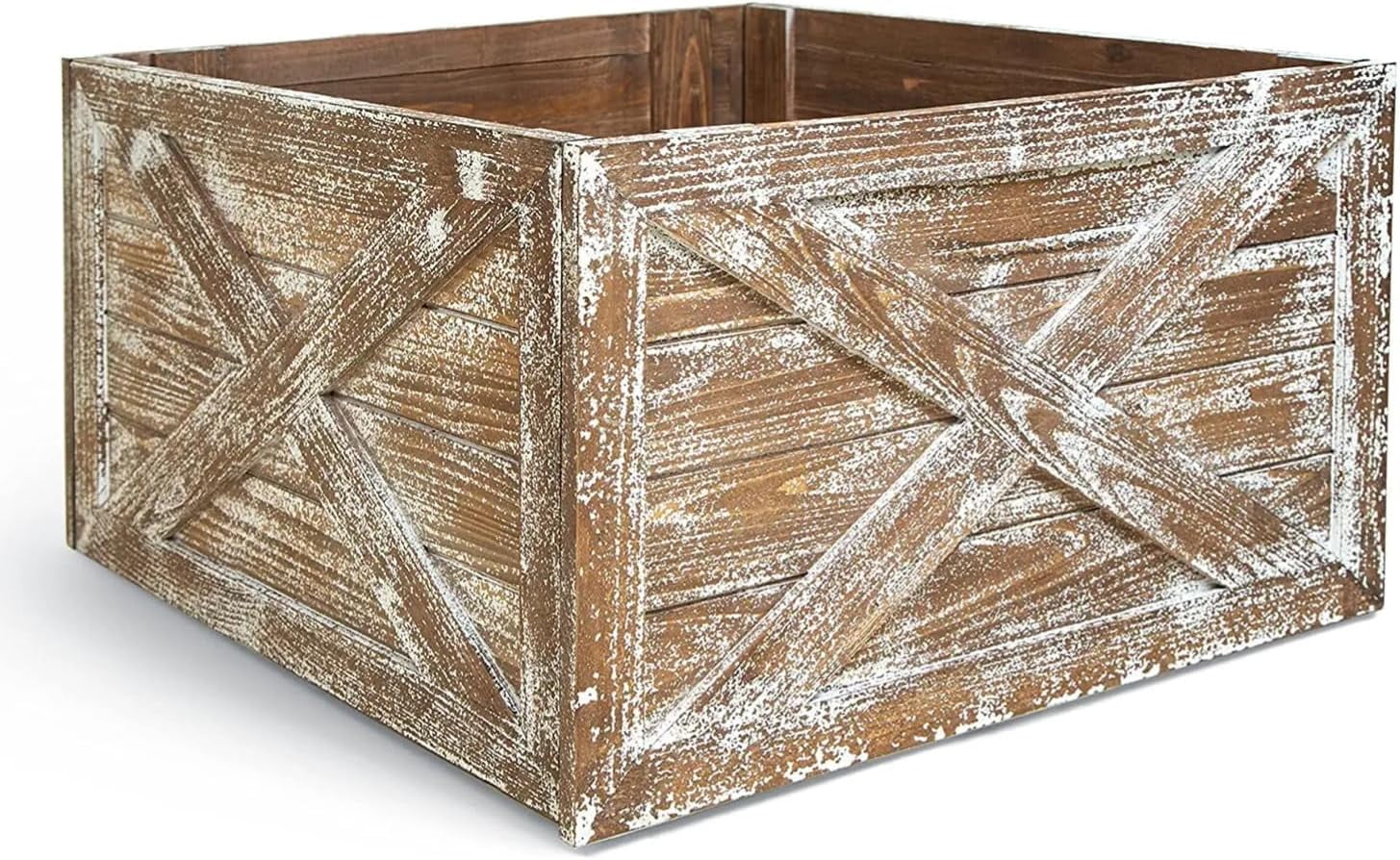 Wooden Tree Collar Box - Christmas Tree Box Stand Farmhouse Rustic ...