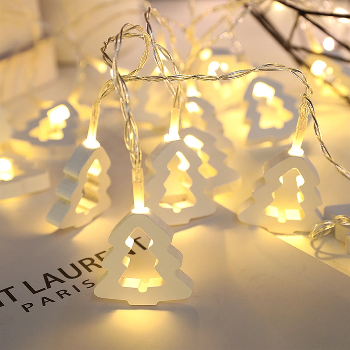 Wooden Tree Fairy String Light Valentine's Day Tree Shaped String Light ...