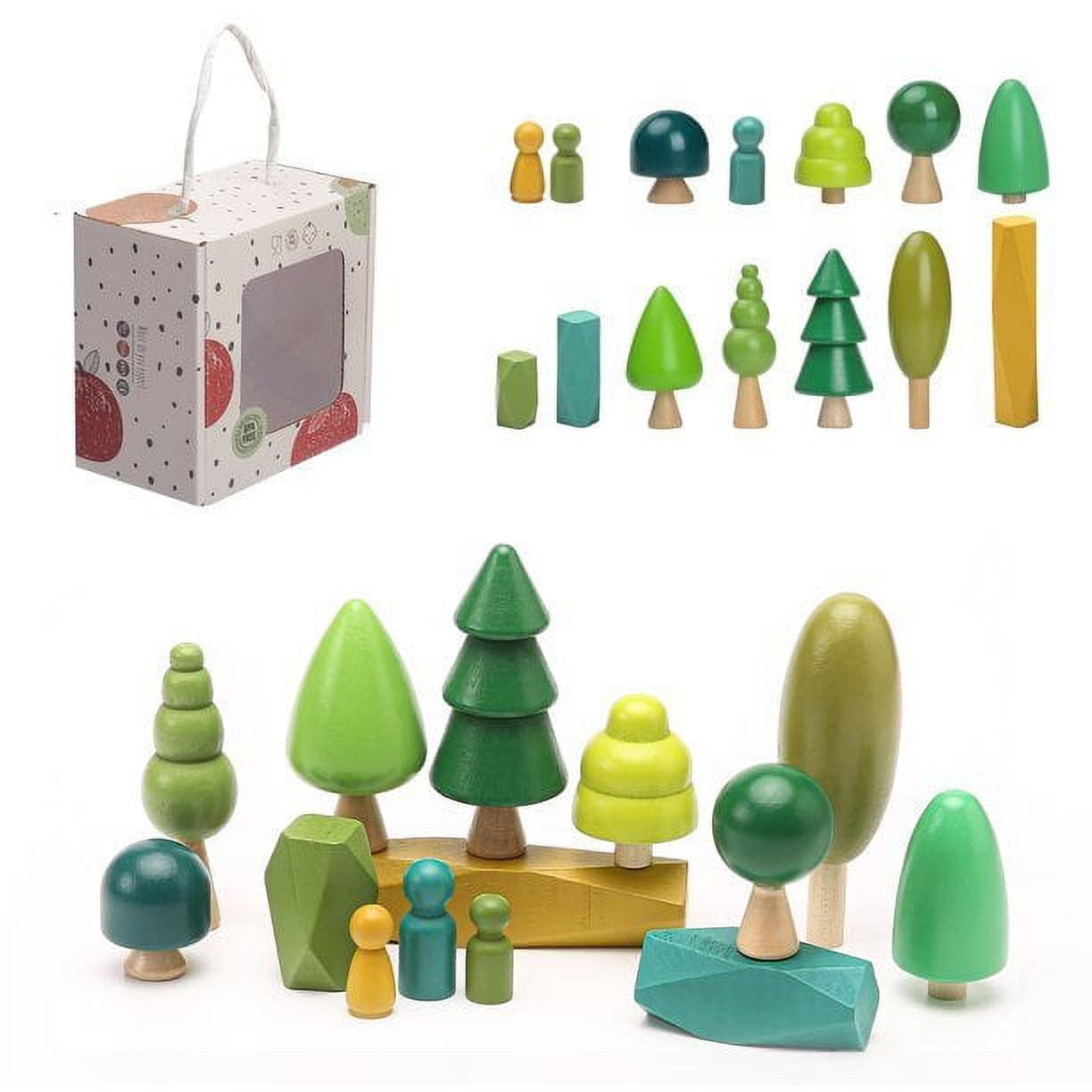 Wooden Tree Toys Balancing Stone Blocks - Wooden Sorting Stacking ...