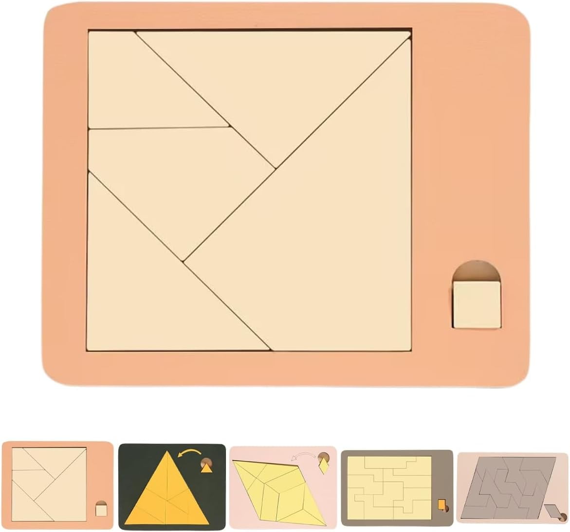 Wooden Triangle Brain Teaser Puzzle, The Missing Square Geometry ...