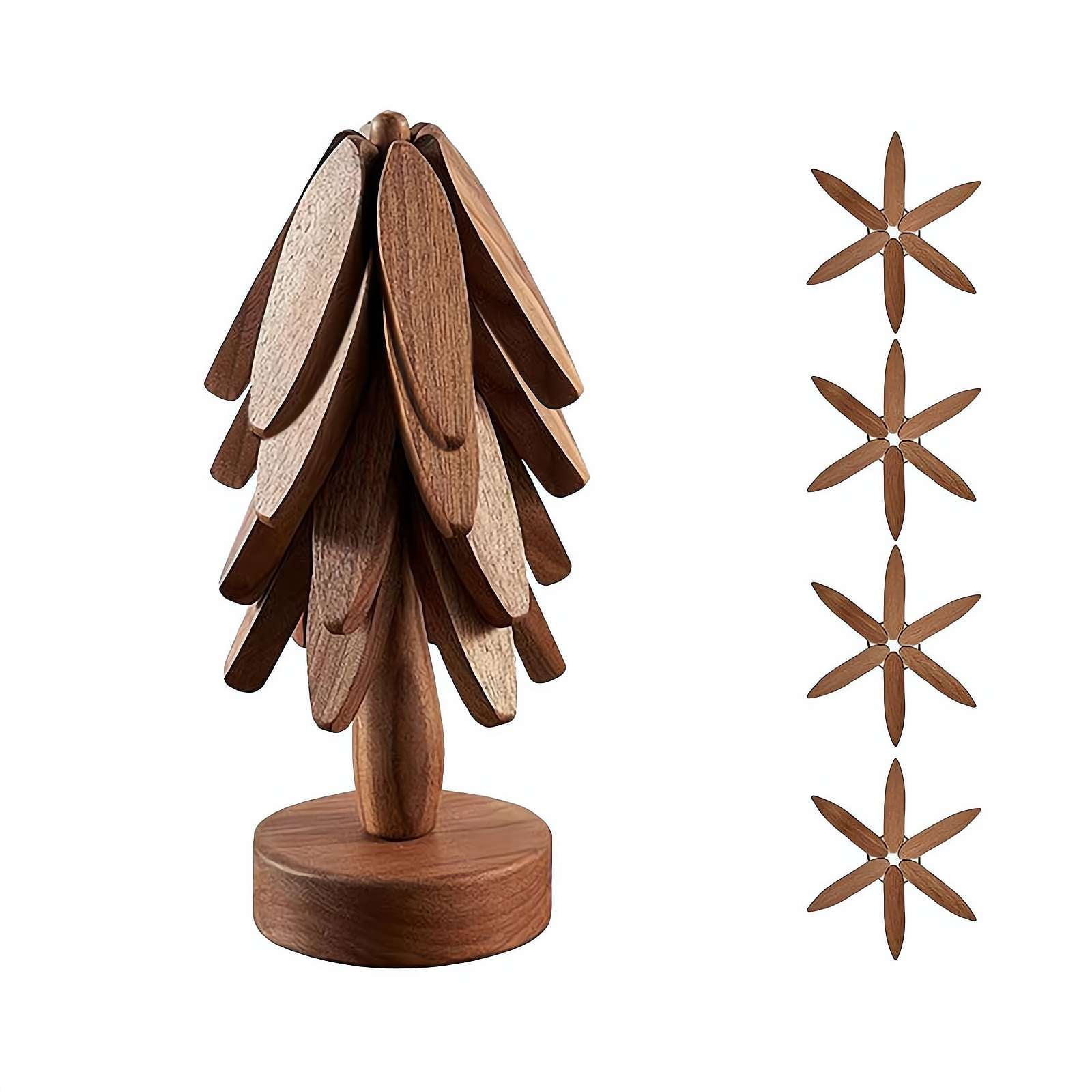 Wooden Trivet for Hot Dishes,Tree Shape Trivet Set,Heat Resistant ...