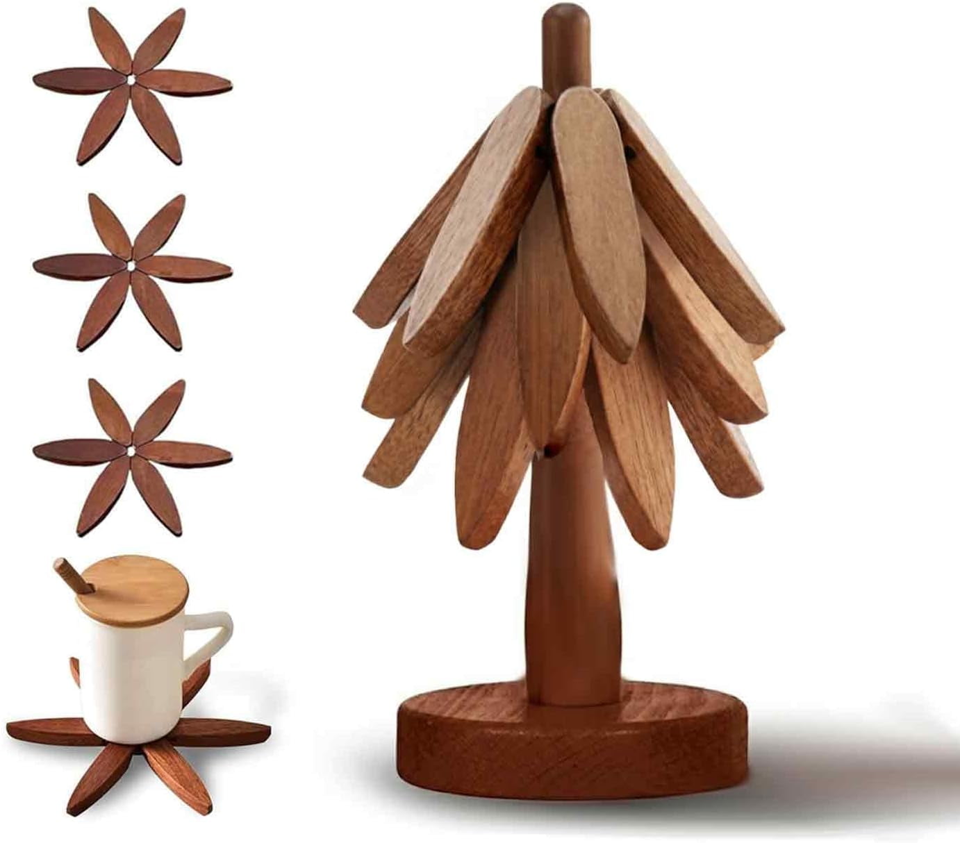 Wooden Trivets for Hot Dishes - Heat Resistant Hot Pads for Kitchen ...