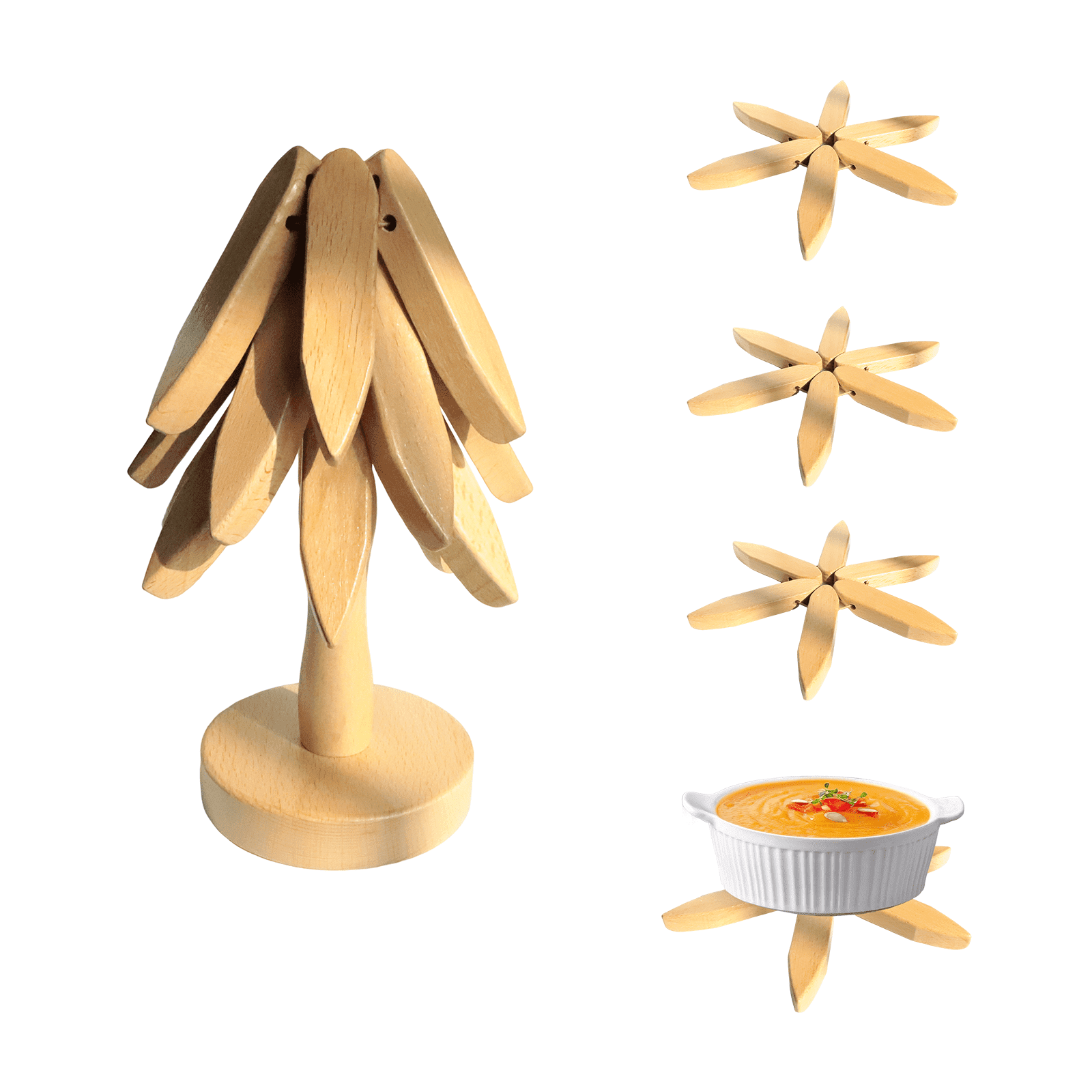 Wooden Trivets for Hot Dishes,Tree Shape Trivet Set,Trivets for Hot ...