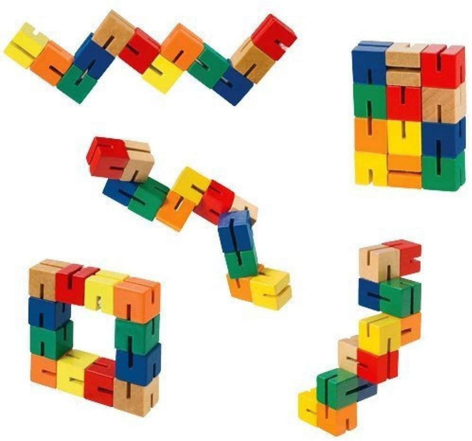 Wooden Twist Cubes MSF2 Fidget Multi Colored Flexi Stretch, Twist, and ...