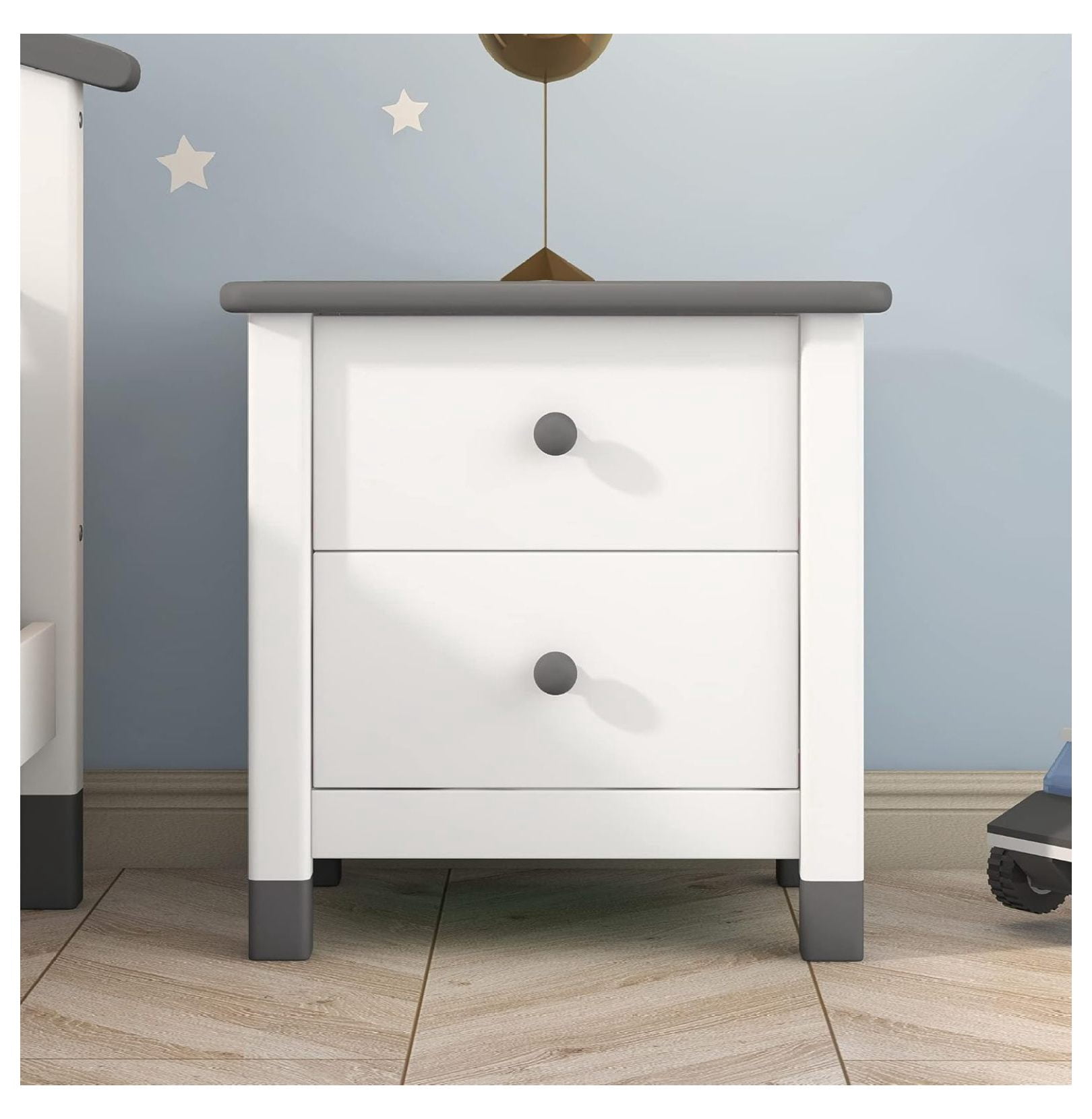 Wooden Two Drawers Nightstand, Bedside Furniture, Night Stand, End ...