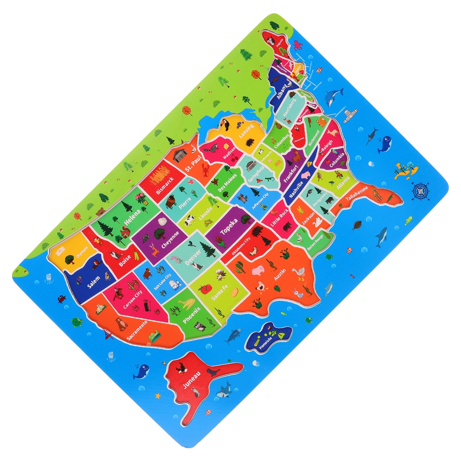 Wooden USA Map Puzzle Map Puzzle Puzzle United States Map Puzzle ...