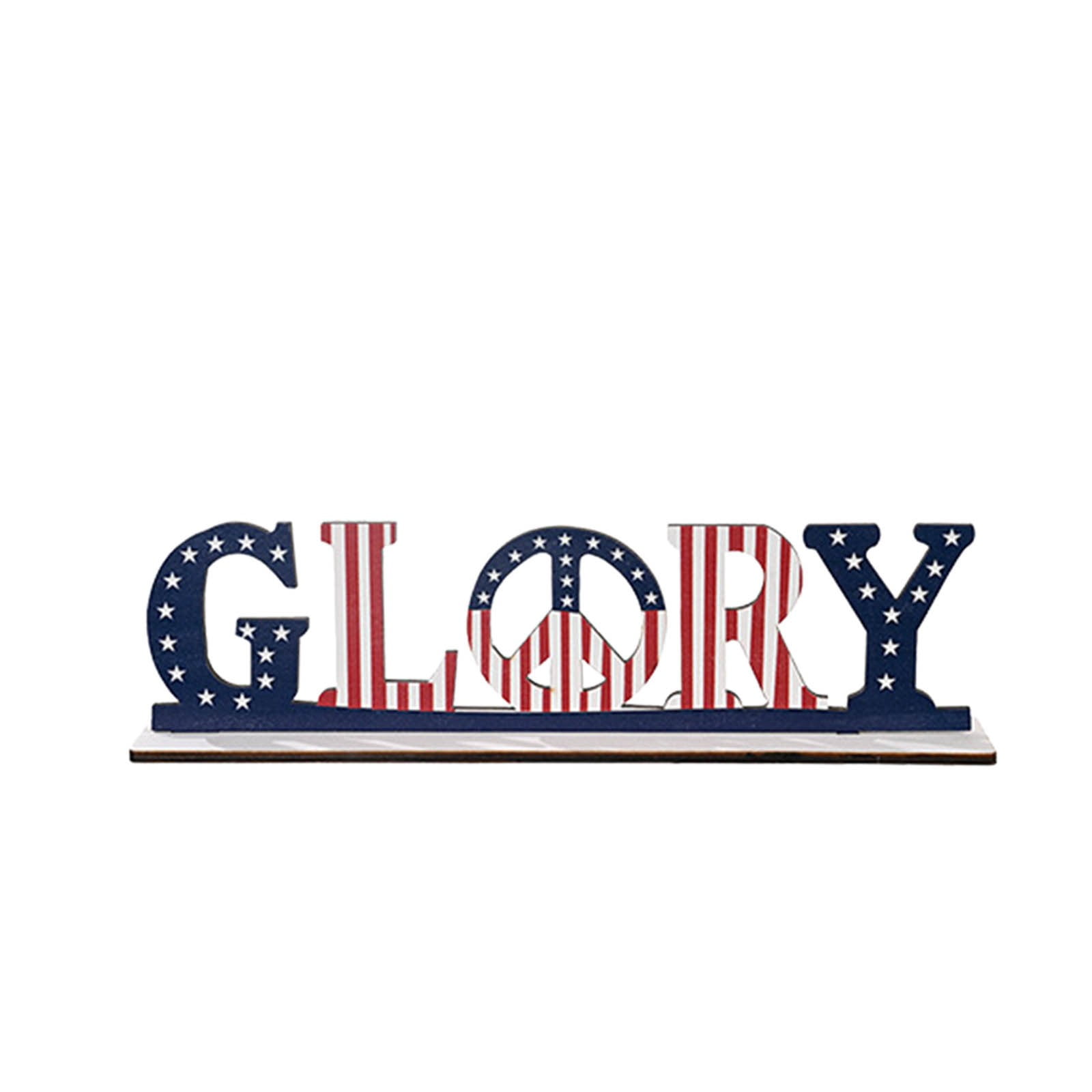 Wooden USA Word Table Sign, National Day Decor Cutout Word Sign for ...