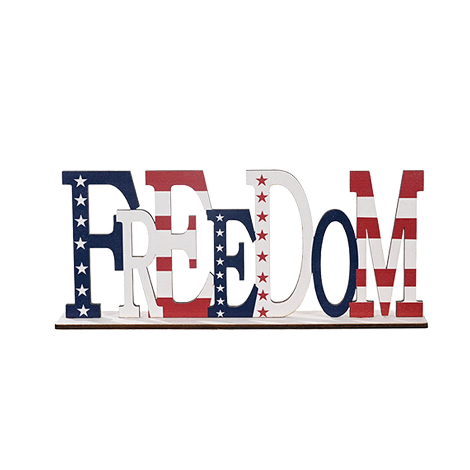 Wooden USA Word Table Sign, National Day Decor Cutout Word Sign for ...