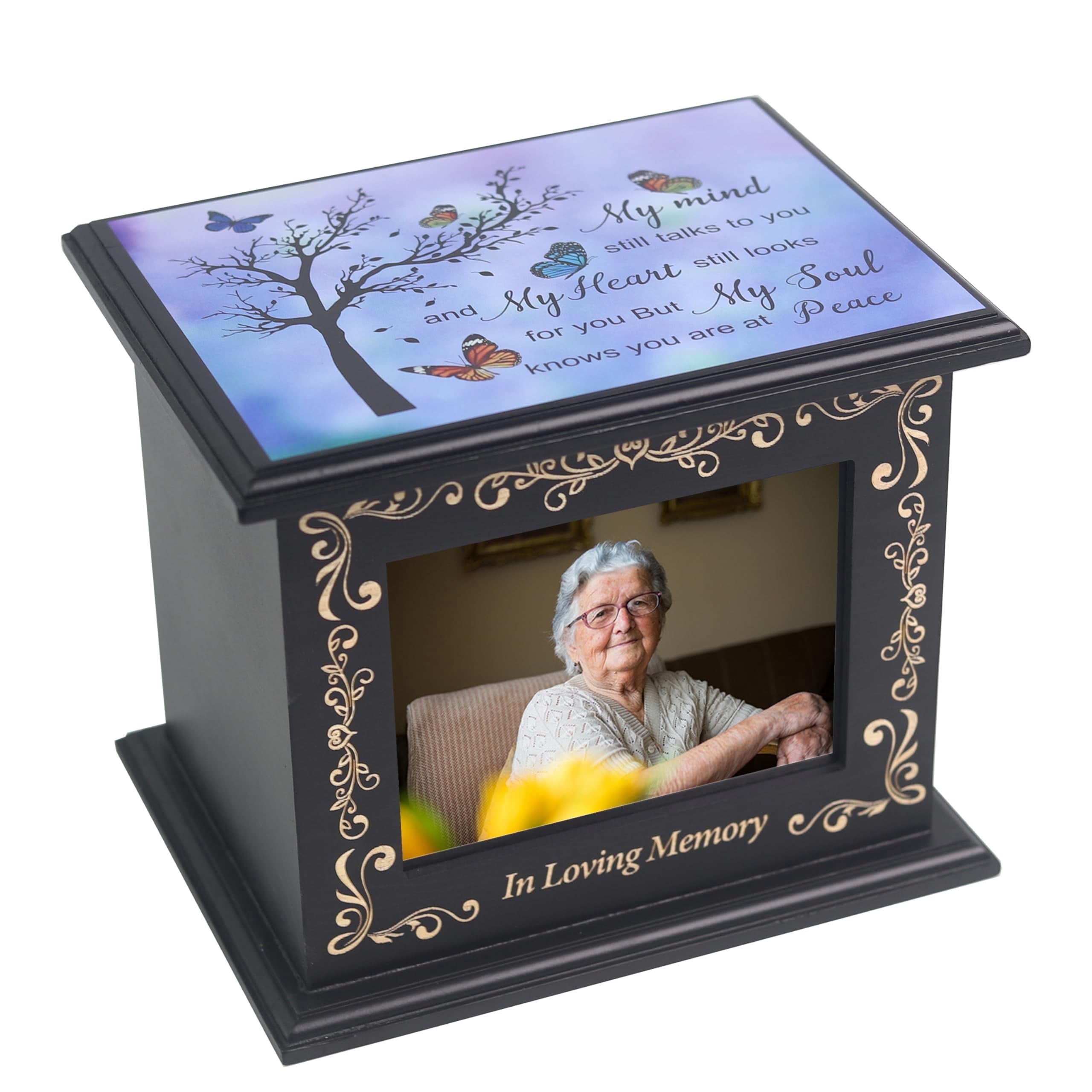 Wooden Urn Box for Ashes Cremation Urns for Human Ashes Adult Male or ...