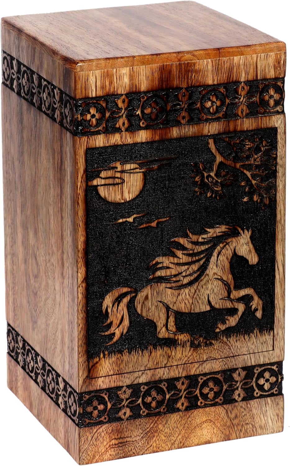 Wooden Urns for Ashes, Urns Adult Classic Horse Running Pattern ...