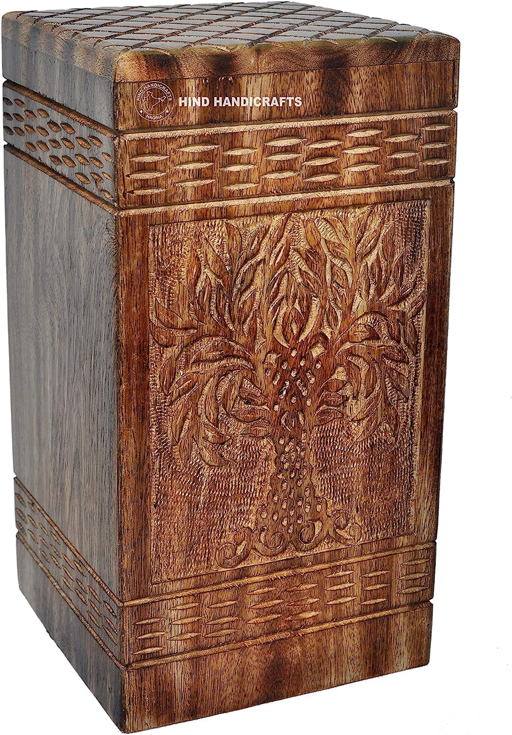 HIND HANDICRAFTS Large Rosewood Cremation Urn for Adult Ashes - Hand ...