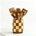 Wooden Utensil Holder, 360° Rotating Kitchen Utensil Holder for Counter ...
