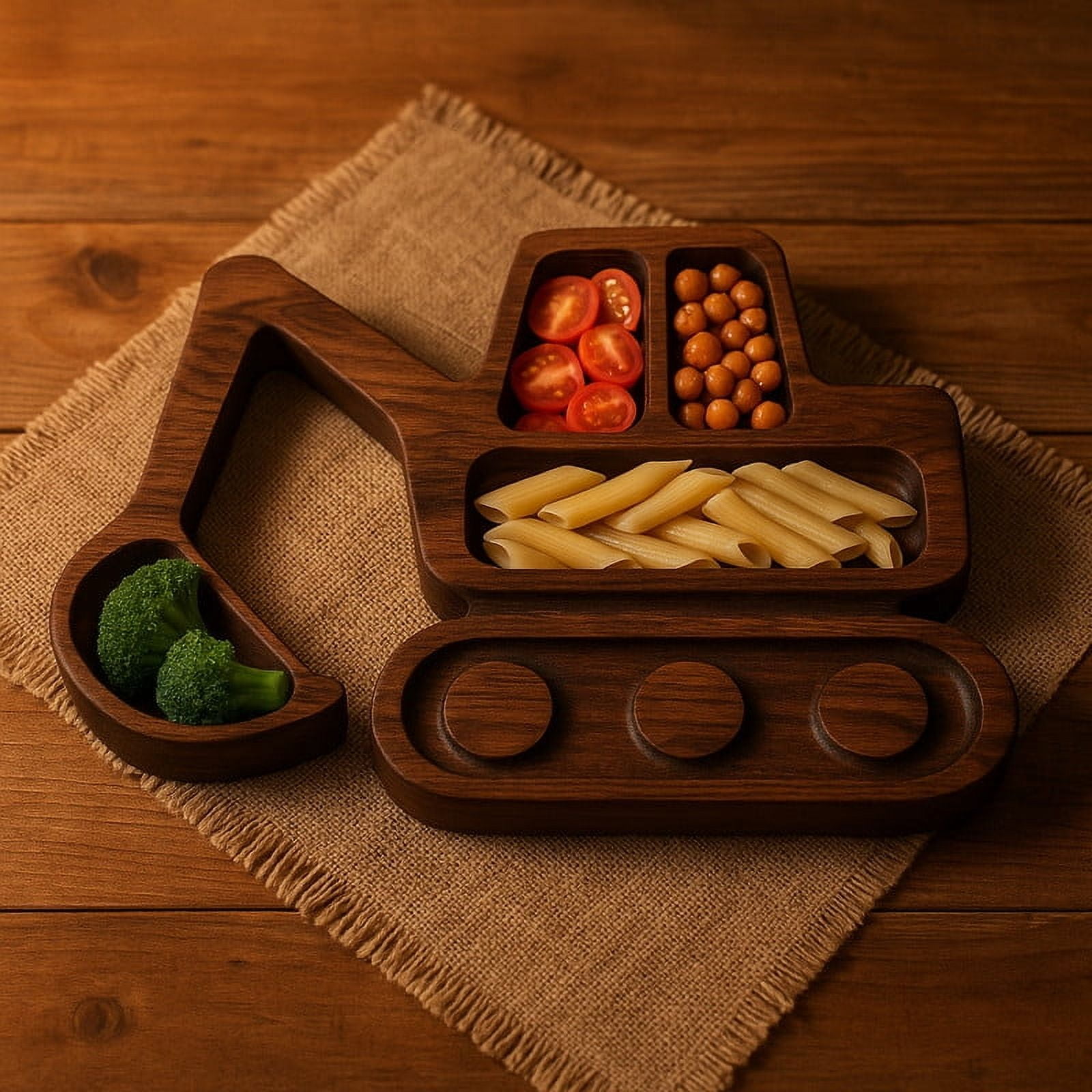 Wooden Vehicle Snack Tray, Handcrafted Kids Serving Platter in Truck ...