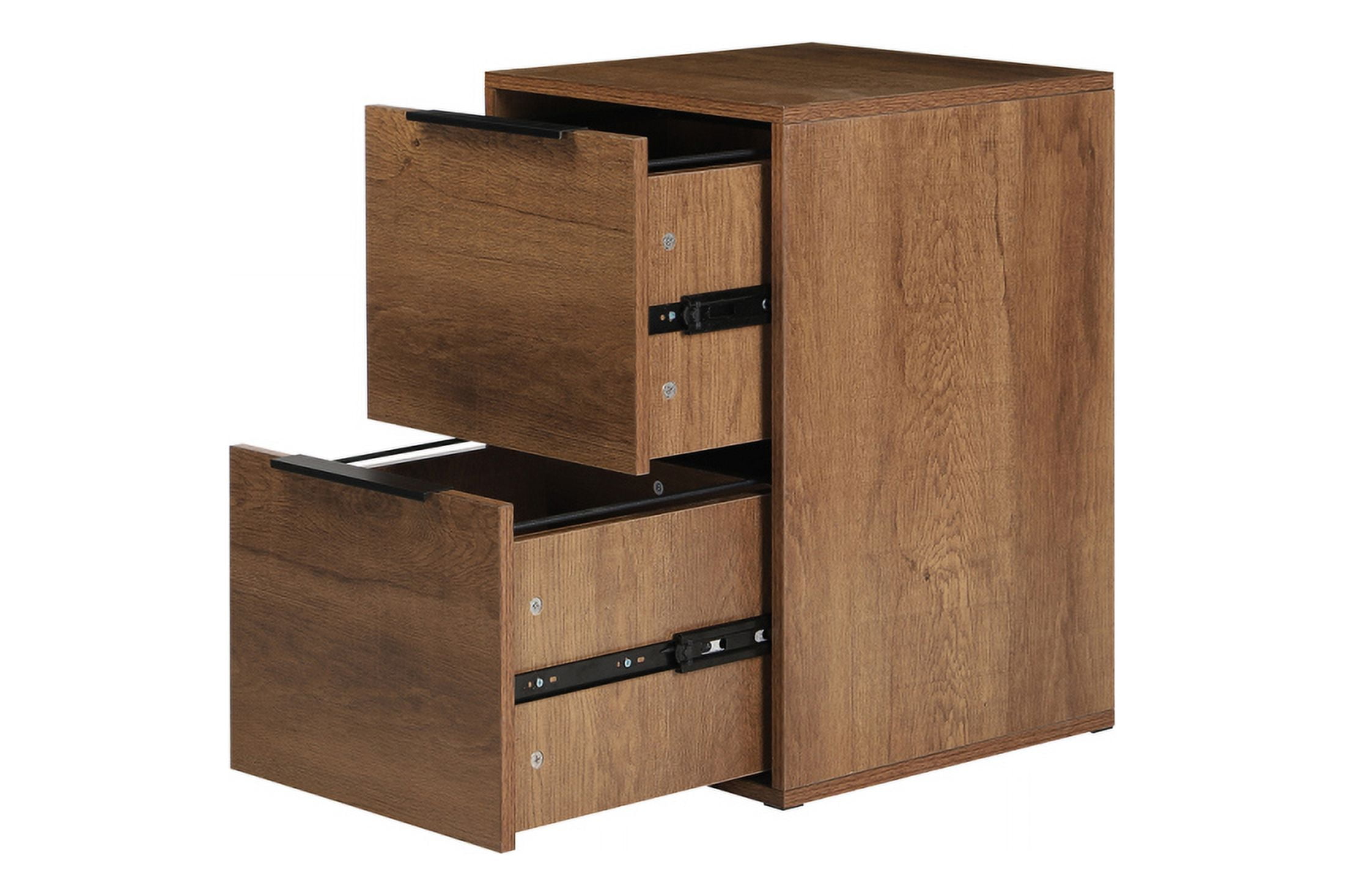 Wooden Vertical File Cabinet with Silent Slide Rail and Steel Handle, 2 ...