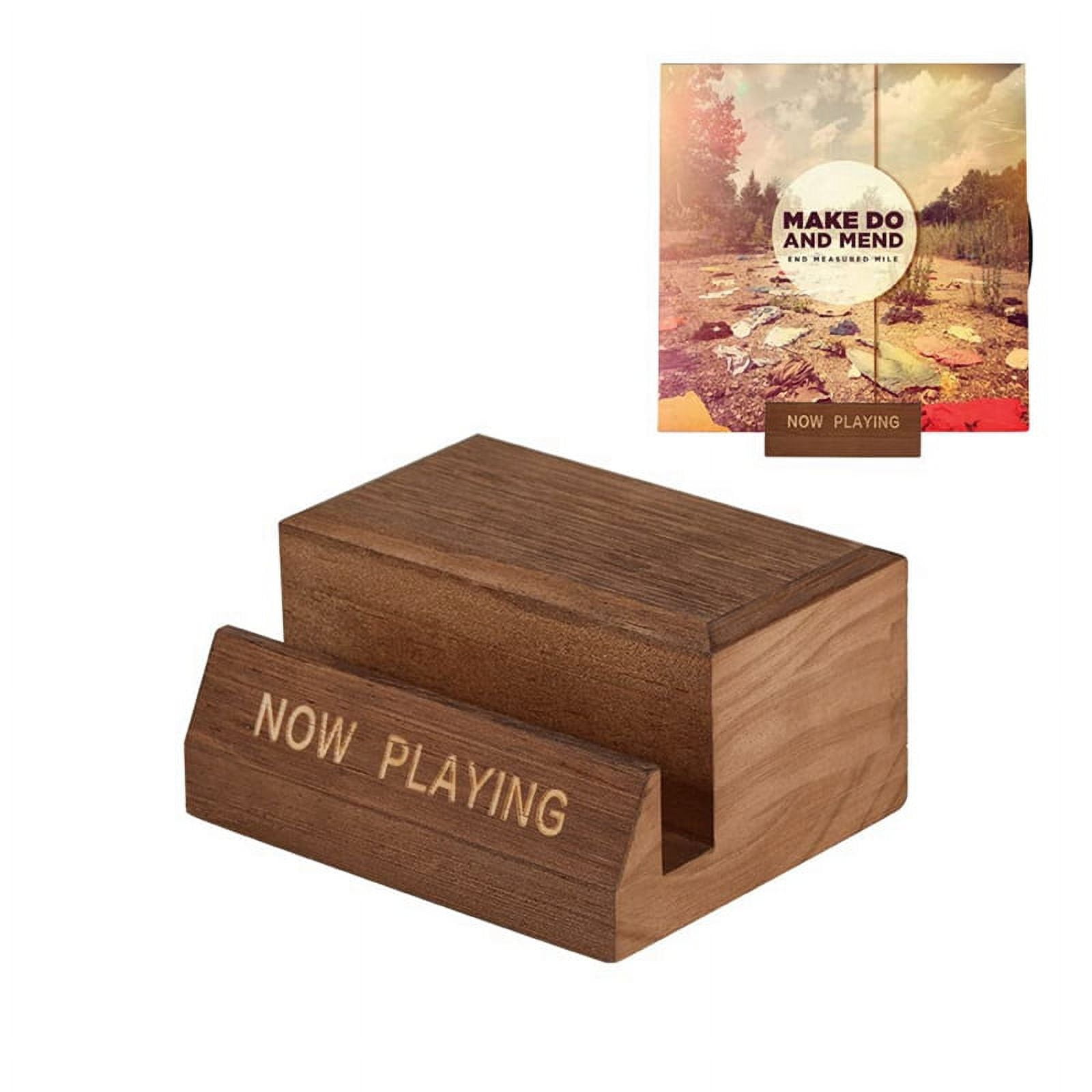 Wooden Vinyl Record Holder Display Stand - Tabletop Now Playing Album ...