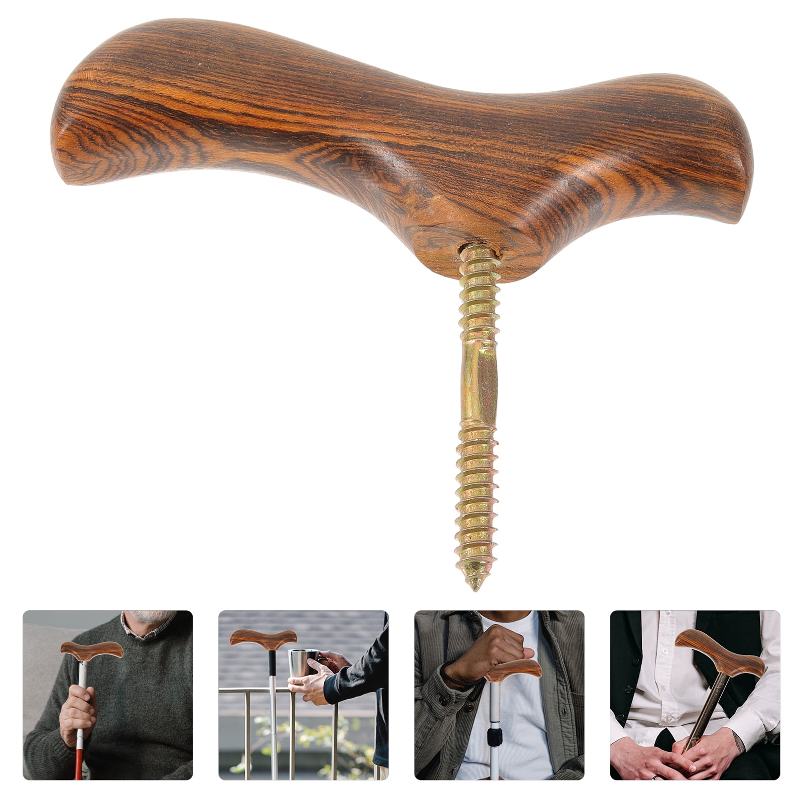 Wooden Walk Cane Stick Handle Replacement Cane Knob Polished Cane Head ...