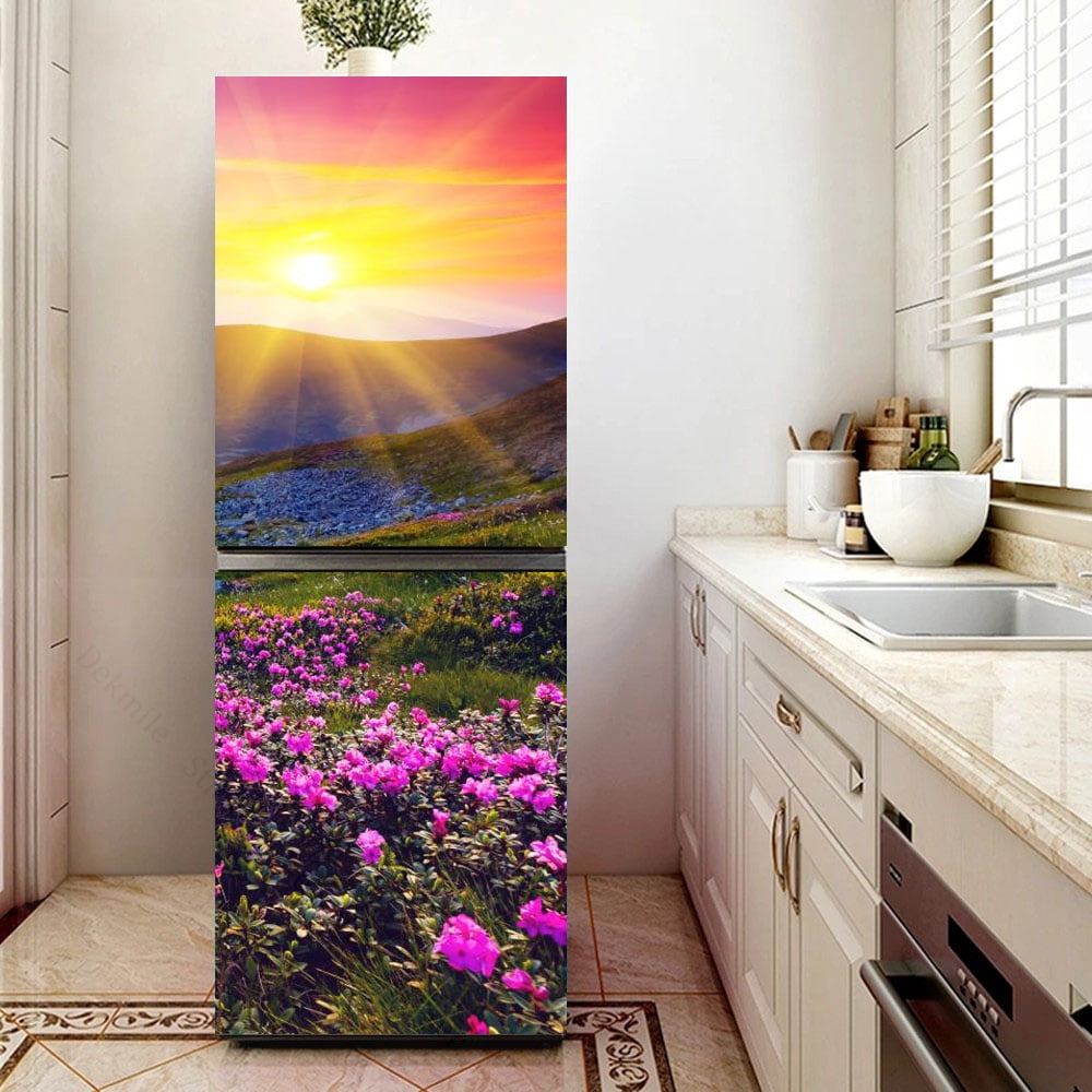 Wooden Walkway 3D Wallpaper For Fridge Adhesive Waterproof Bamboo ...