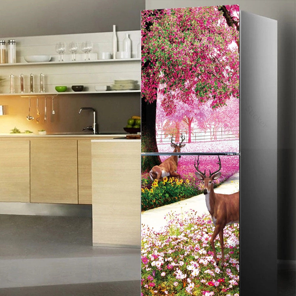 Wooden Walkway 3D Wallpaper For Fridge Adhesive Waterproof Bamboo ...