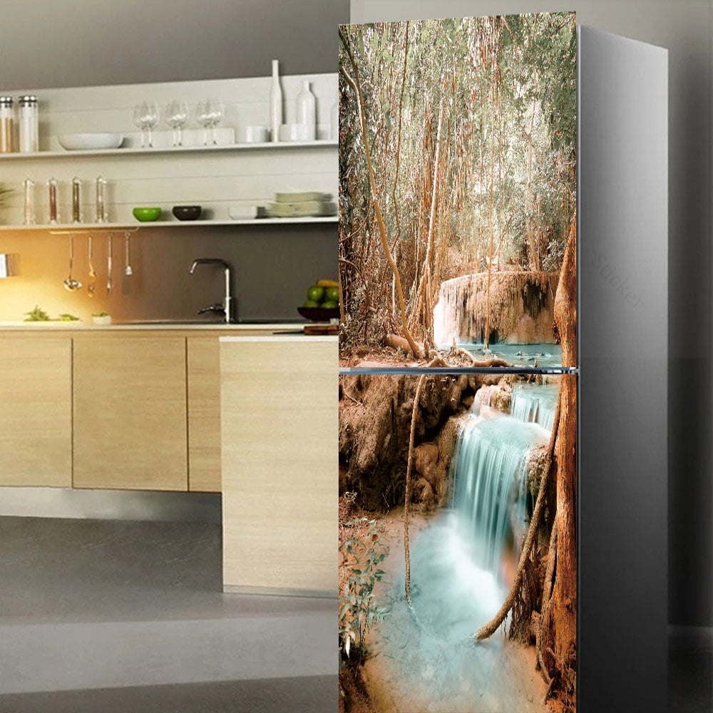 Wooden Walkway 3D Wallpaper For Fridge Adhesive Waterproof Bamboo ...