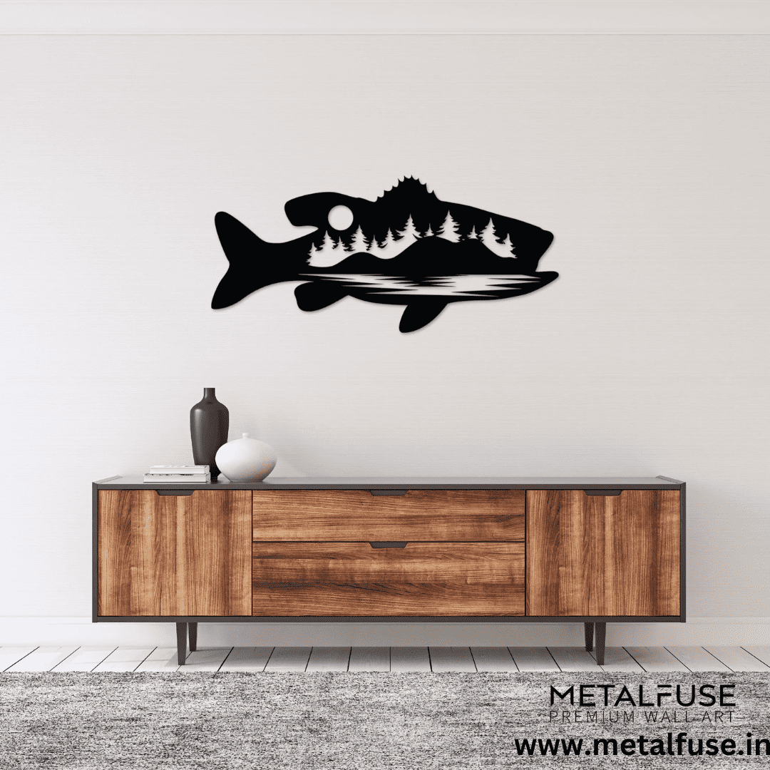 Wooden Wall Art for Home Decoration | Bass Fish Design Alternative ...