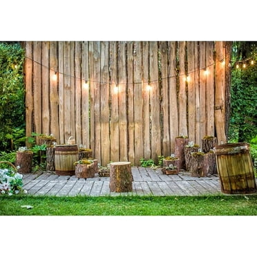 6.5Ft(2M) Festive Wood Grain Round Backdrop for Outdoor Events: Perfect ...