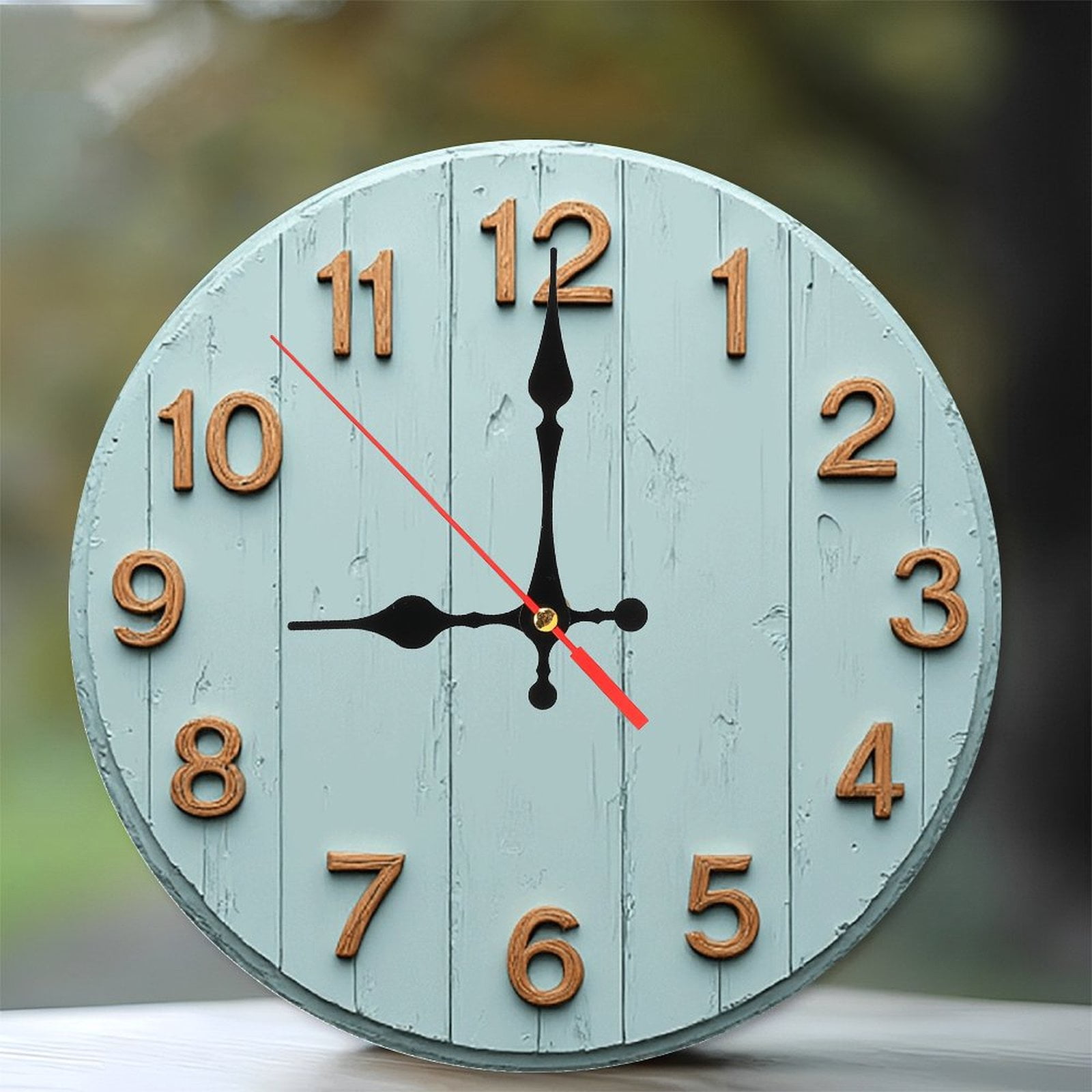 Wooden Wall Clock Farmhouse Decor Rustic Home Clock 10-Inch Silent ...
