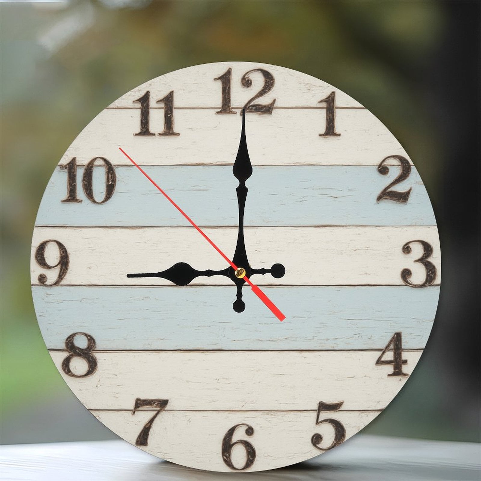 Wooden Wall Clock Farmhouse Decor Rustic Style Home Decor 10-Inch ...