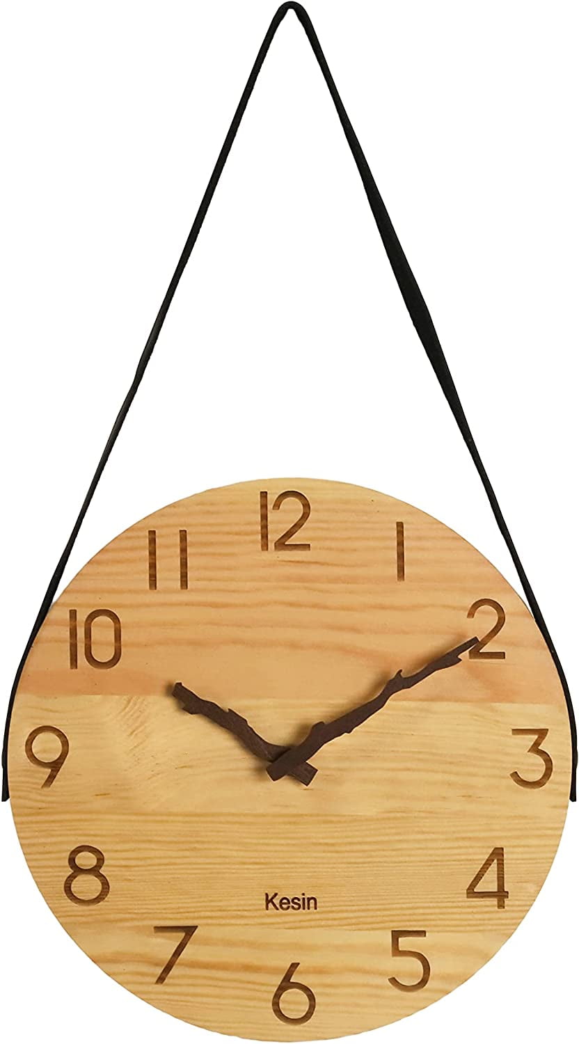 Wooden Wall Clocks 10 inch Silent Wall Clock Battery Operated Hand Made ...