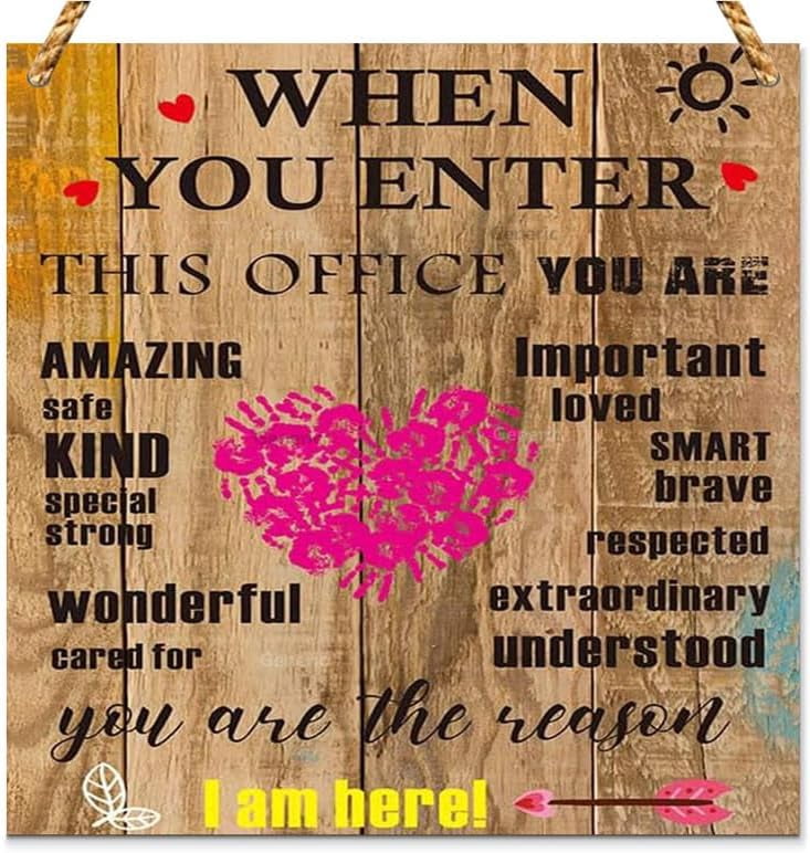 Wooden Wall Decor Wood Sign Inspirational Office Decor Office Team Work ...