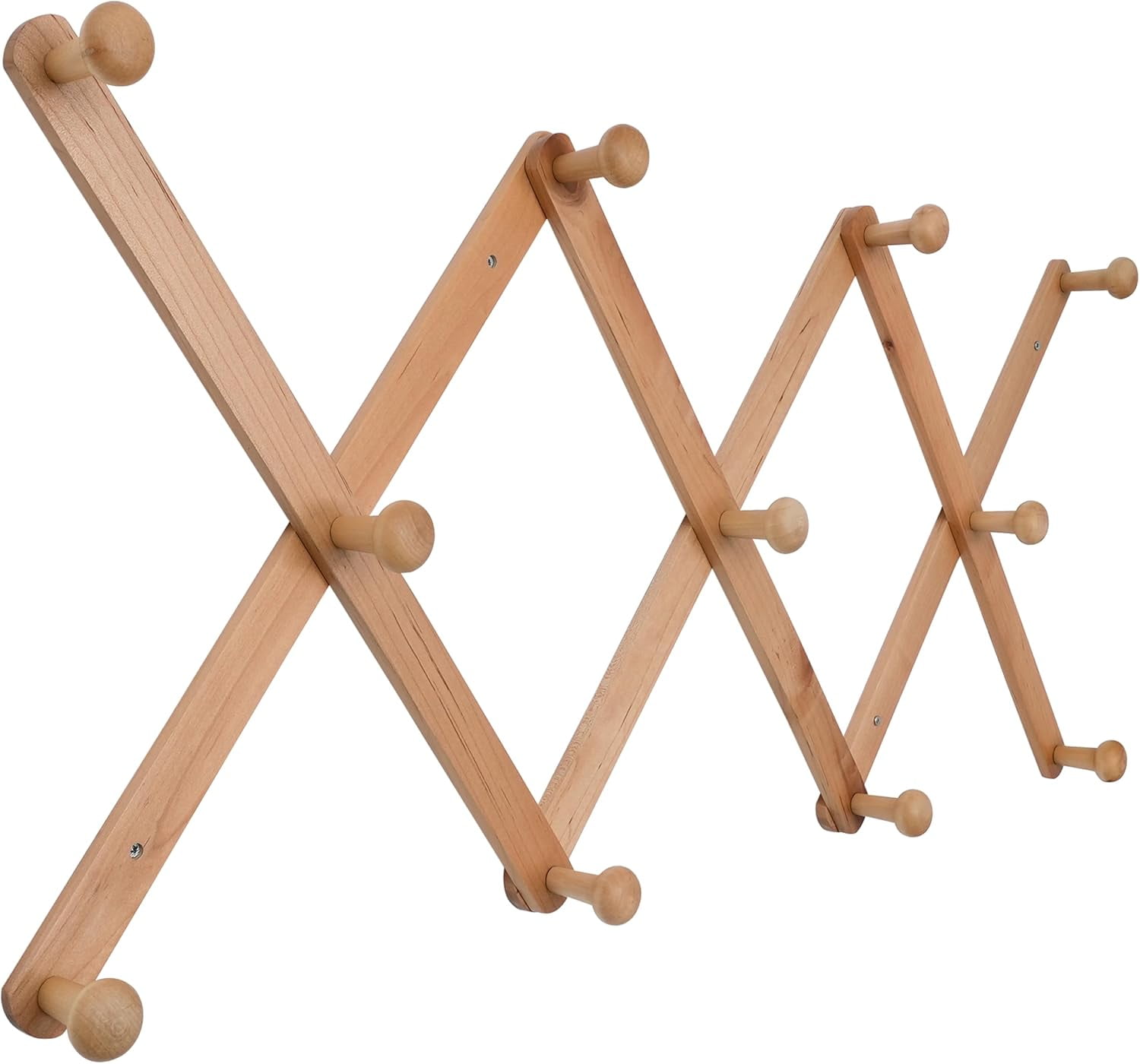 Wooden Wall Hat Rack, Large Accordion Wall Hanger, Modern, Expandable ...