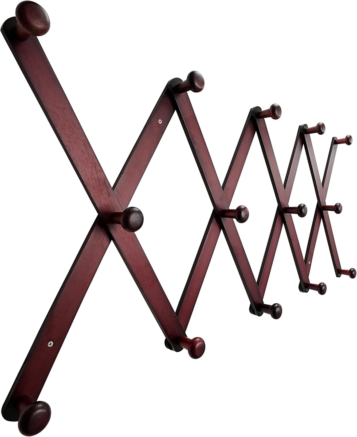 Wooden Wall Hat Rack, Large Accordion Wall Hanger, Modern, Expandable ...