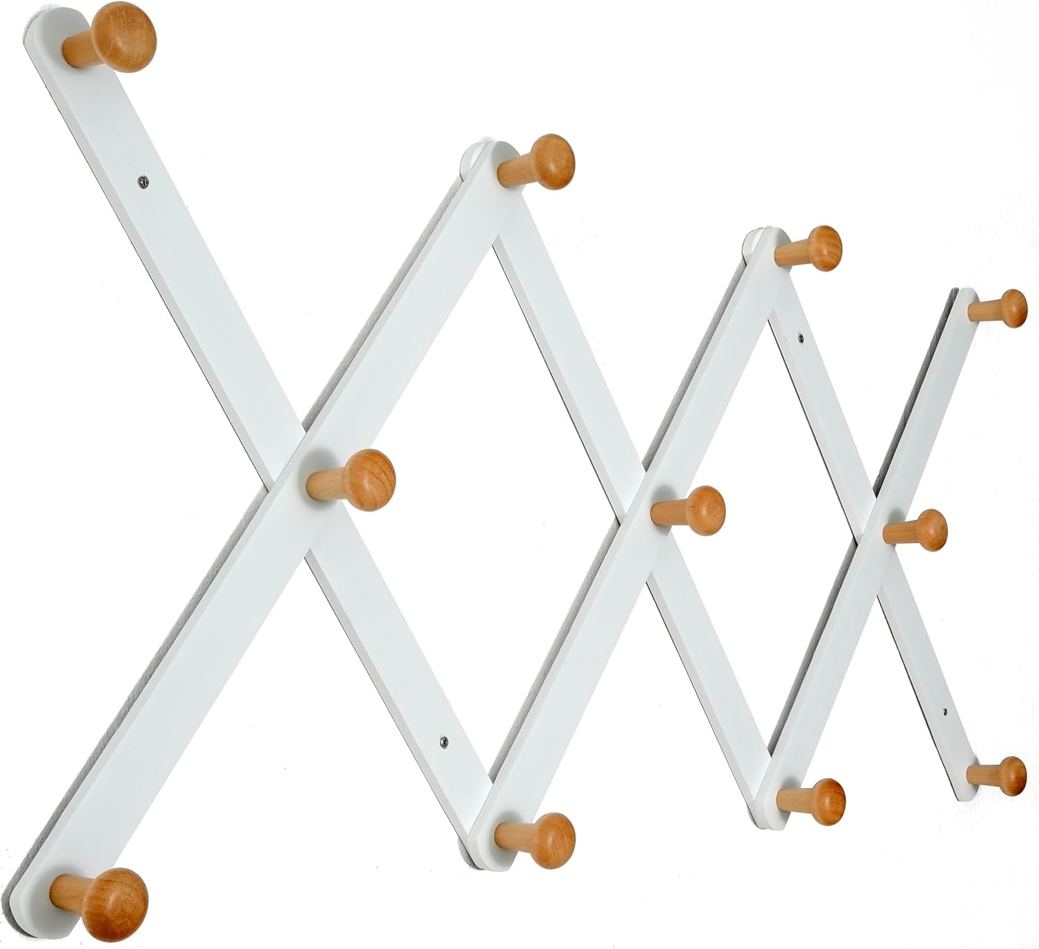 Wooden Wall Hat Rack, Large Accordion Wall Hanger, Modern, Expandable ...
