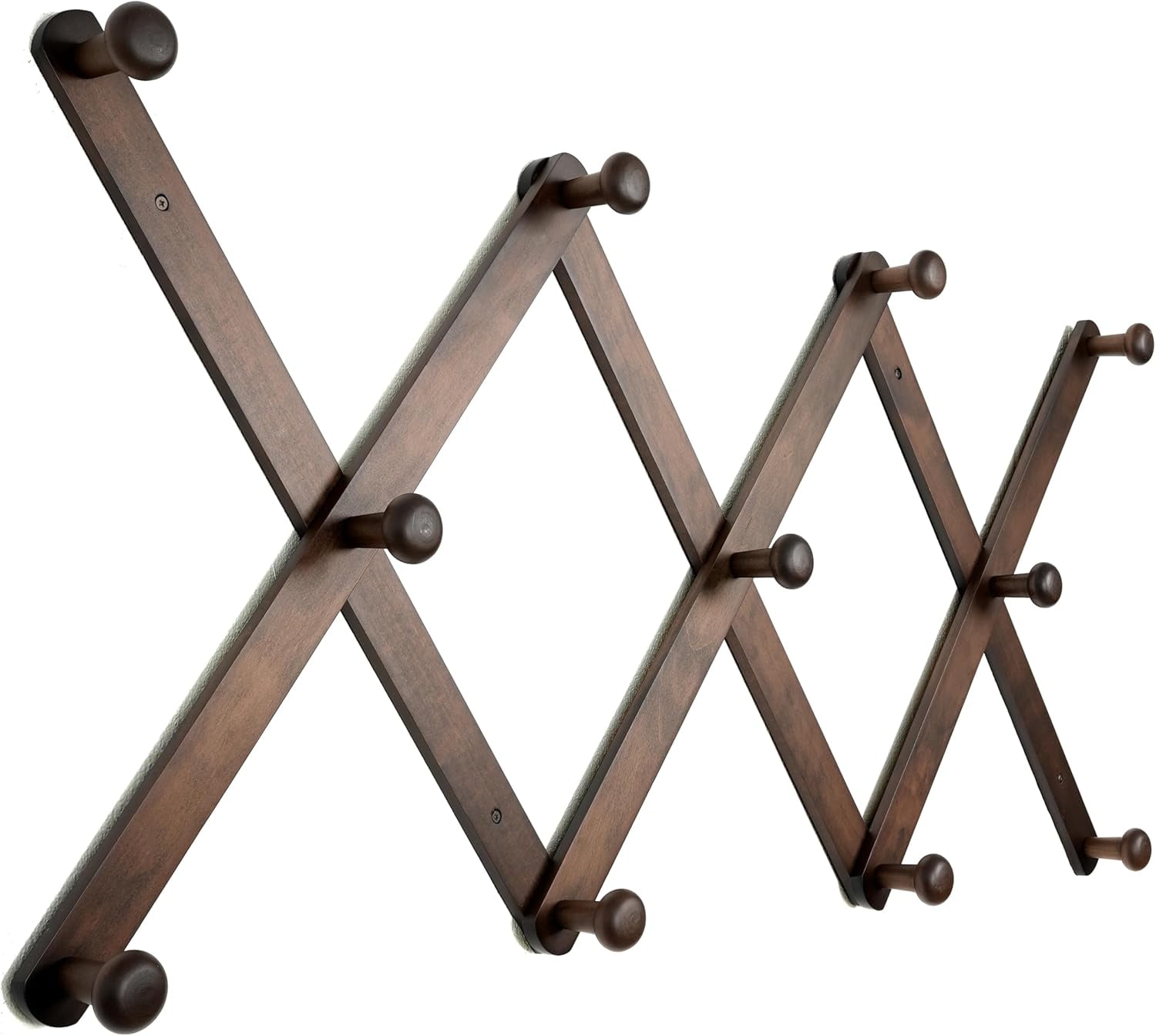 Wooden Wall Hat Rack, Large Accordion Wall Hanger, Modern, Expandable ...