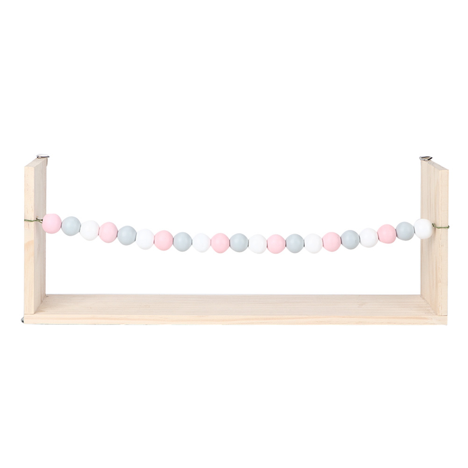 Wooden Wall Mounted Display Shelf Prop Decoration with Colorful Beads ...