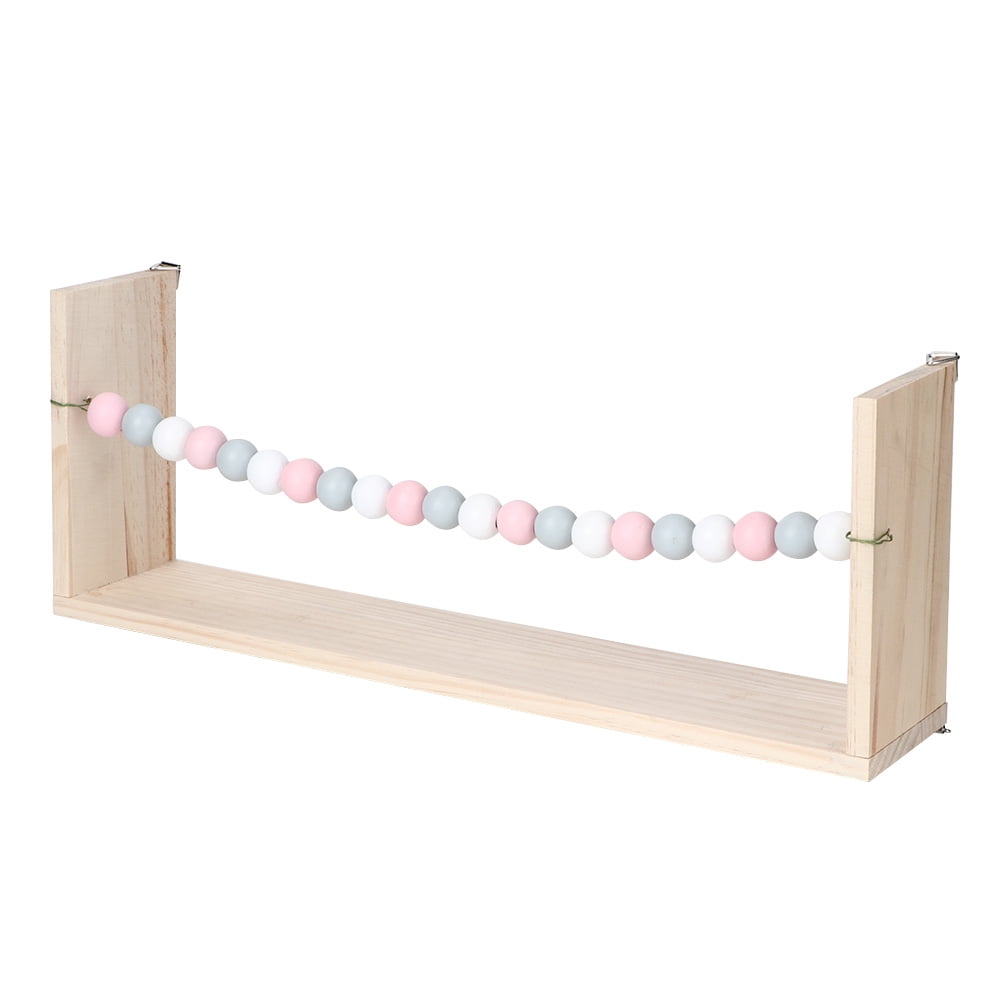 Wooden Wall Mounted Display Shelf Prop Decoration with Colorful Beads ...