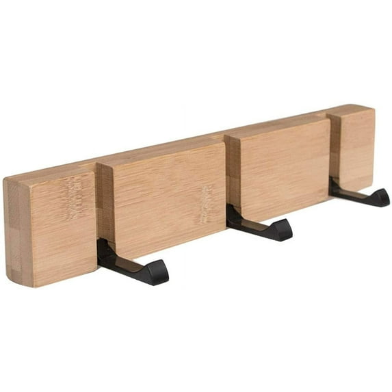 Wooden Wall Mounted Folding Rack, Modern Wall Floating Coat Hook Rack ...