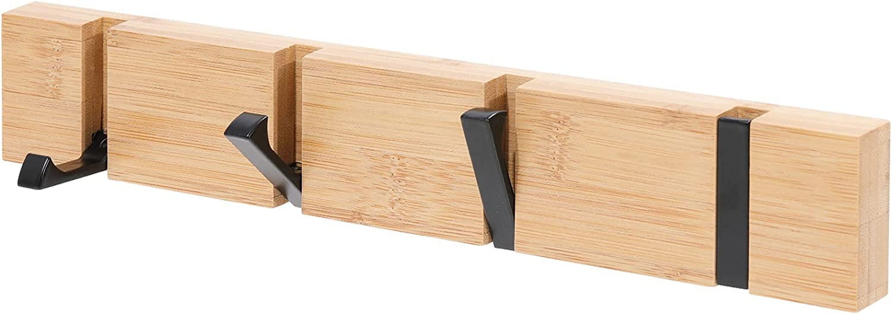 Wooden Wall Mounted Folding Rack, Modern Wall Floating Coat Hook Rack ...