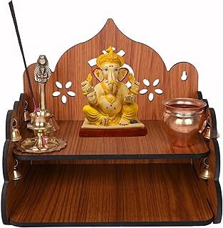 Wooden Wall Mounted Hanging Table top Temple Pooja Mandir God White ...