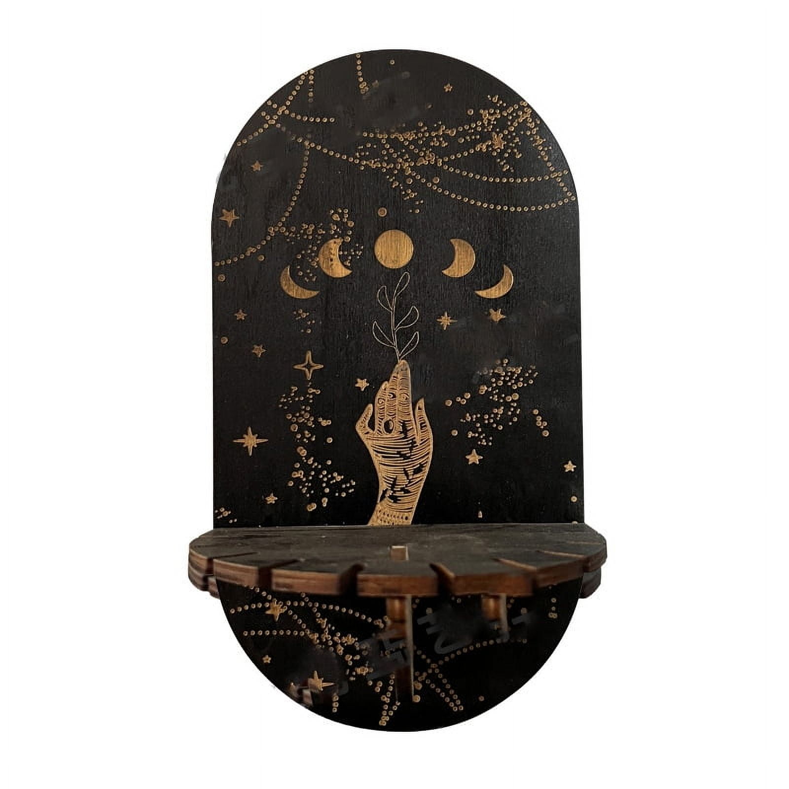 Wooden Wall-Mounted Small Display Shelf Witch Hanging Holder for ...