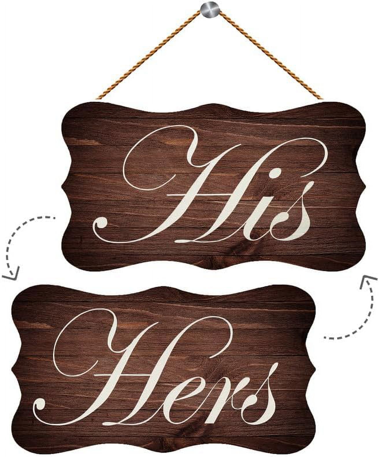 Wooden Wall Sign, 12x6 Inch, Rustic Modern Style, His Hers, Two Sided ...