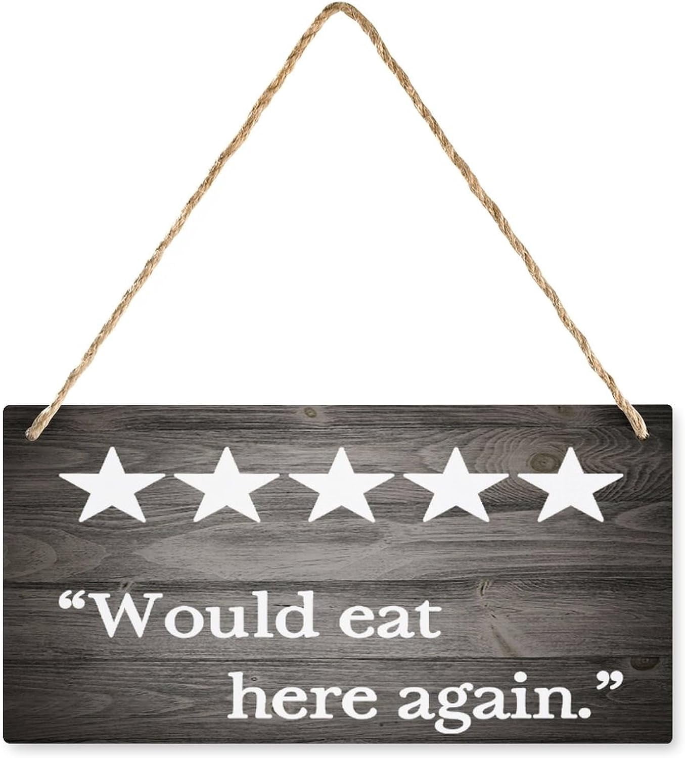 Wooden Wall Sign Would Eat Here Again Wall Decoration Rustic Wood Sign ...