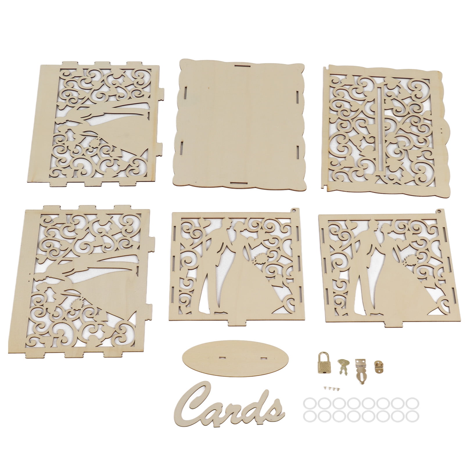 Wooden Wedding Card Box, Money Box With Lock Slot, Wooden Money Box for ...