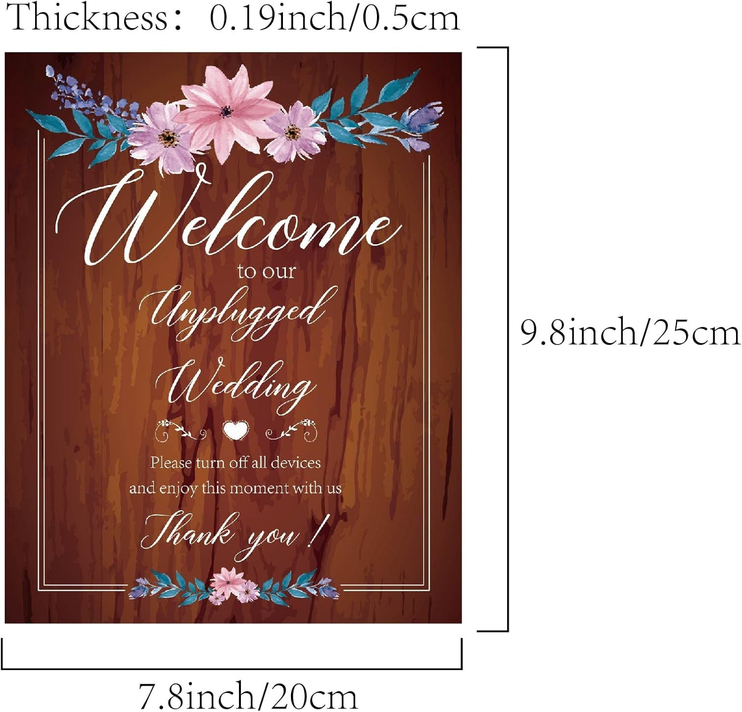 Wooden Wedding Ceremony Sign Welcome to Our Unplugged Wedding Please ...
