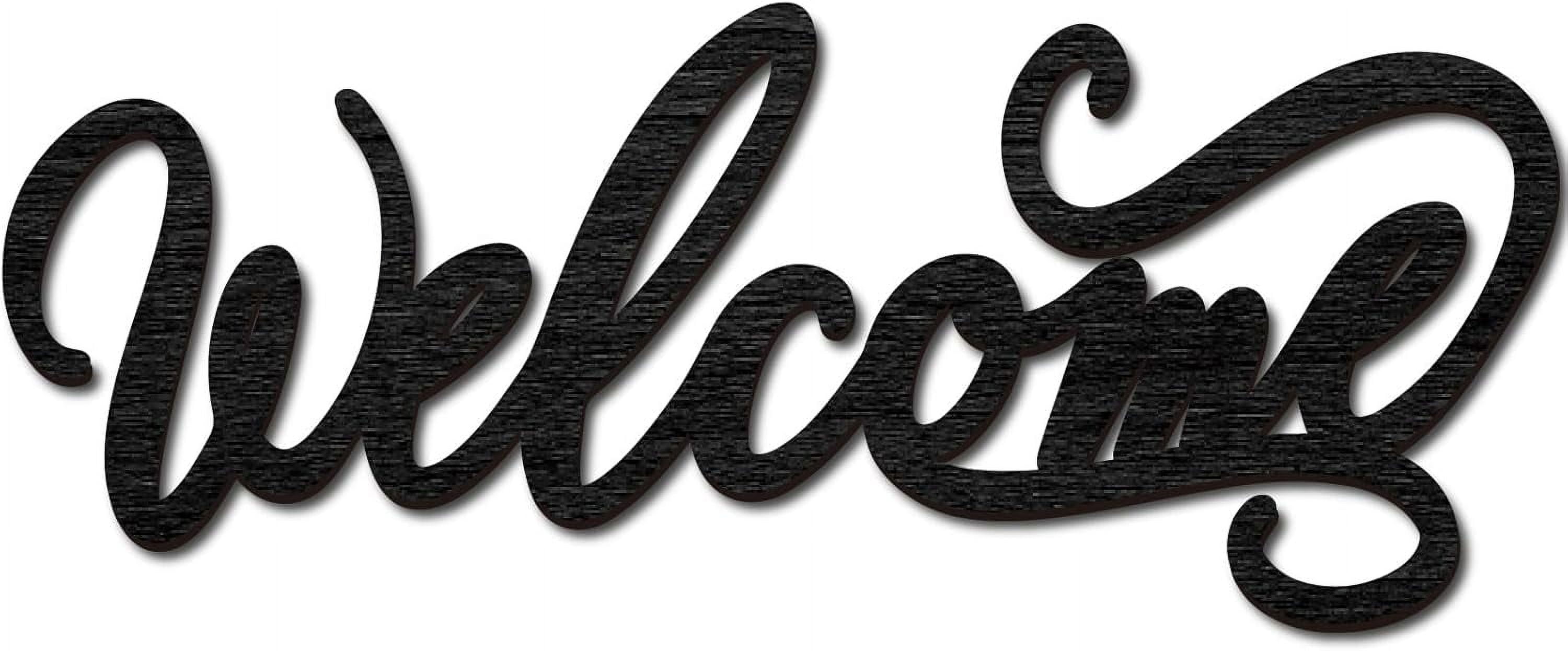 Wooden Welcome Cutout Sign Laser Cut Wood Words Rustic Decorative Wall ...