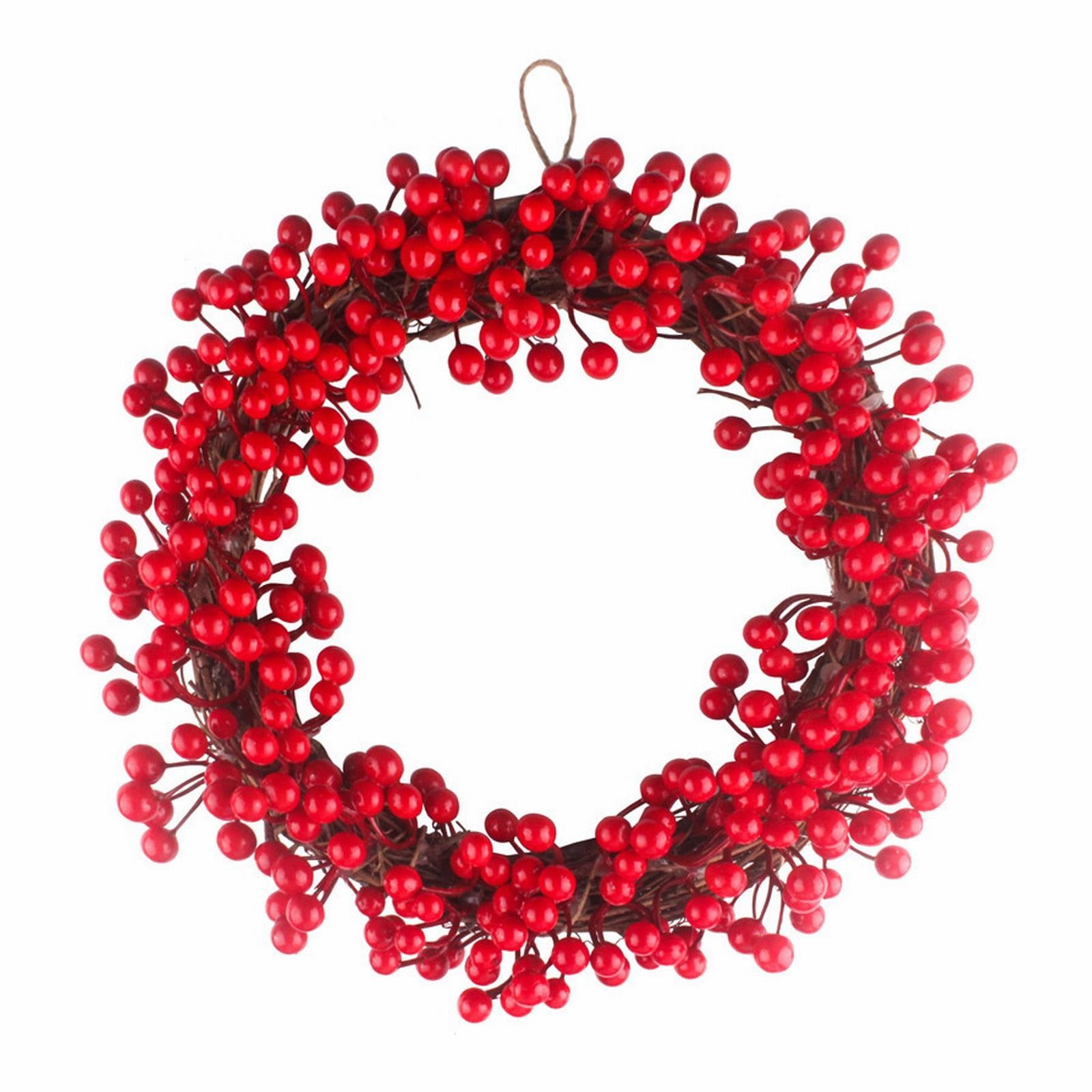 Wooden Welcome Plaque, Casaio 14 Inches Red Berry Wreath Off All Season ...
