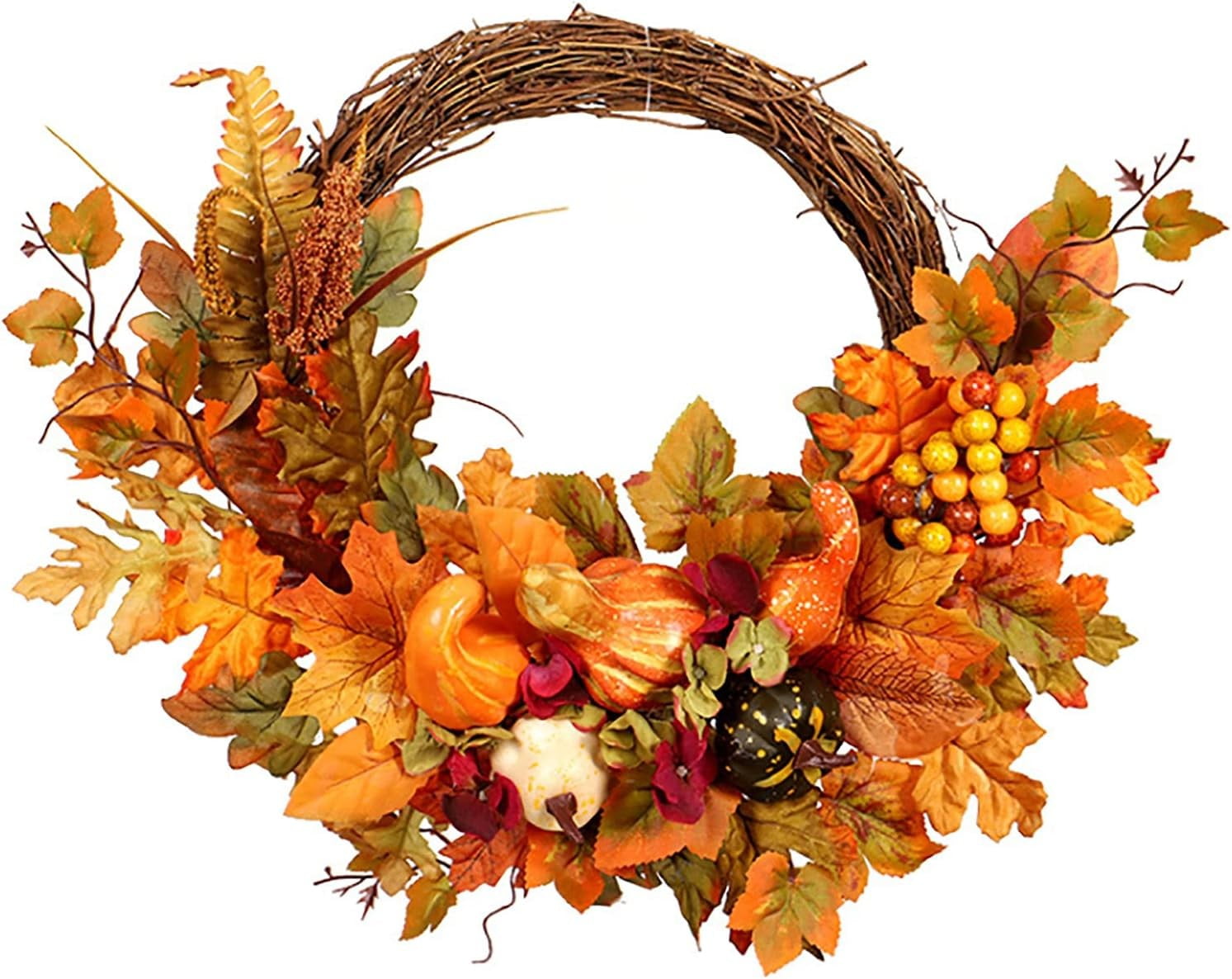 Wooden Welcome Plaque, Casaio 18 Inch Fall Wreaths For Front Door ...
