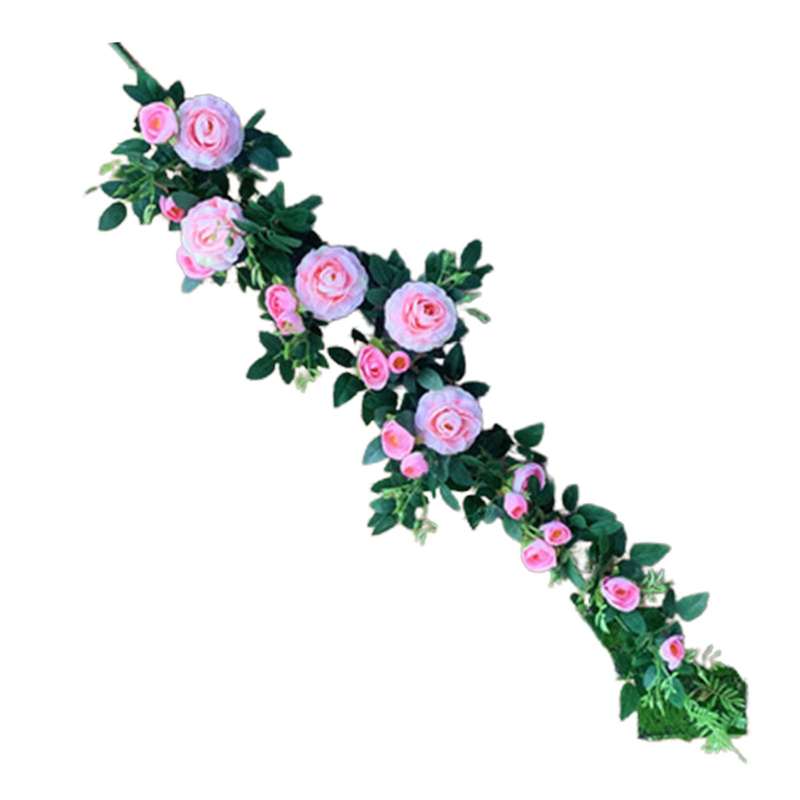 Wooden Welcome Plaque, Casaio Artificial Tea Rose Vines Floral Garlands ...
