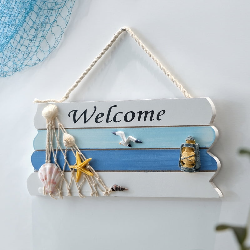 Wooden Welcome Sign Hanging Wall Welcome Sign Board for Beach Boat ...