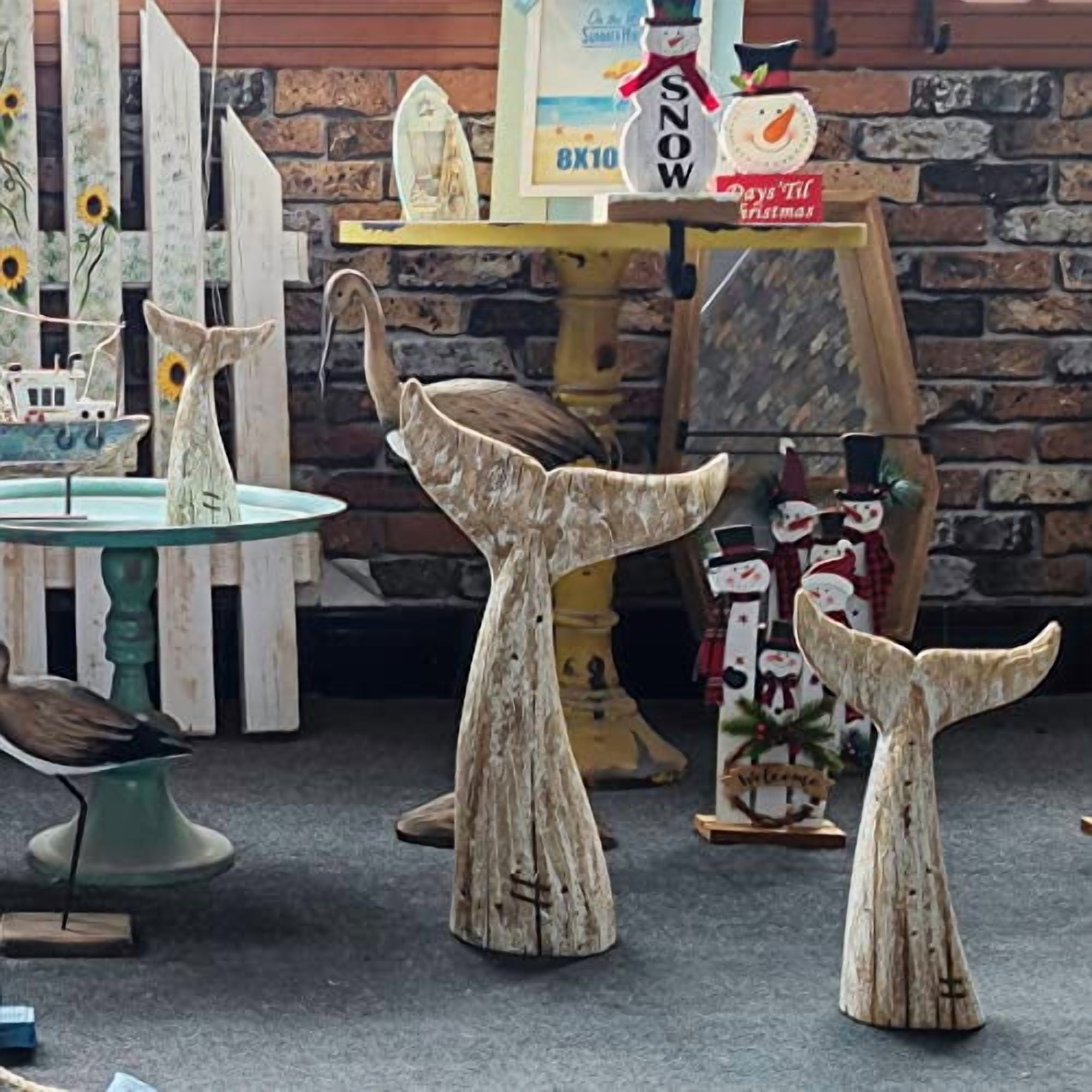 Wooden Whale Tail Decor, Decorative Nautical Whale Rustic Ocean Sea ...