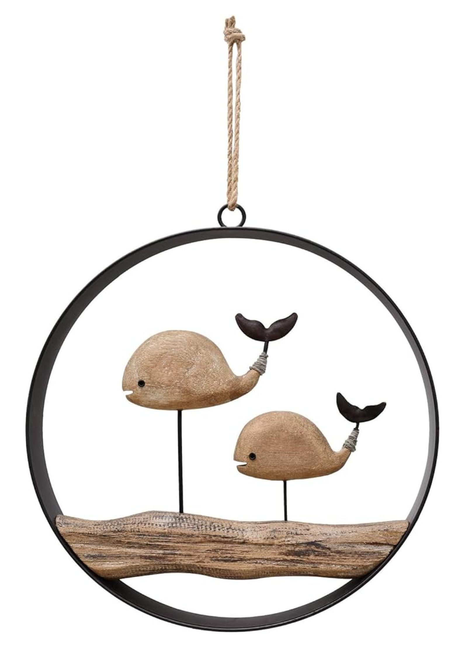 Wooden Whale Wall Decor Hanging Nautical Decorations Solid Wood Marine ...